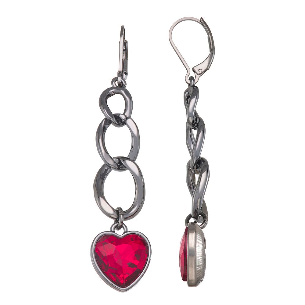 Simply Vera Vera Wang Leverback Heart Link Linear Earrings