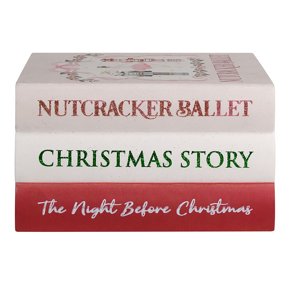 Holiday Faux Stacked Books Table Decor