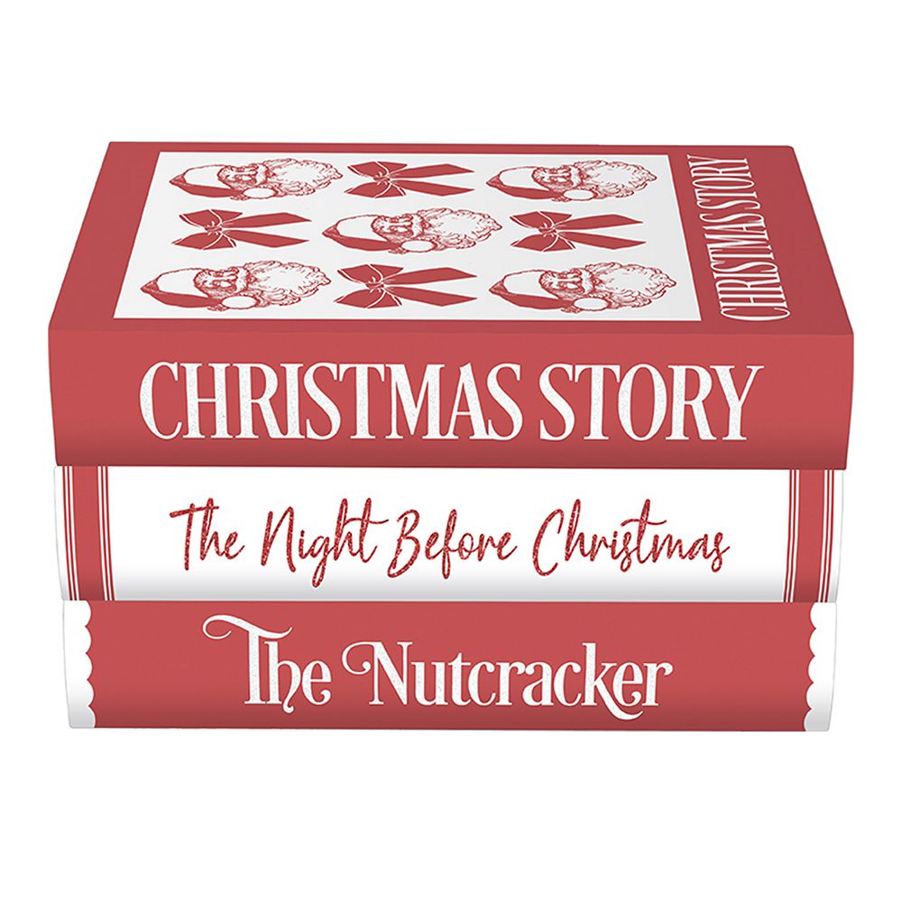 Christmas Faux Stacked Books Table Decor