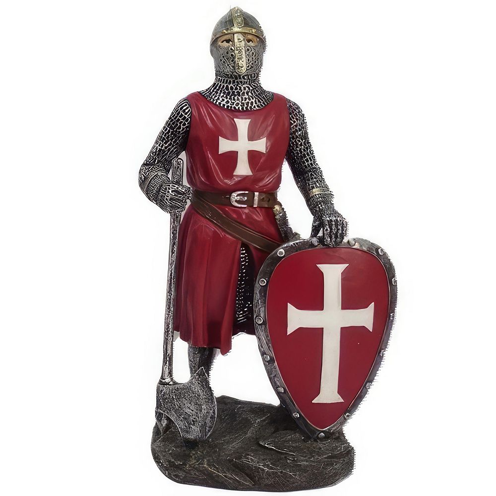 FC Design 7"H Red Crusader With Axe and Shield Figurine Decoration Home ...