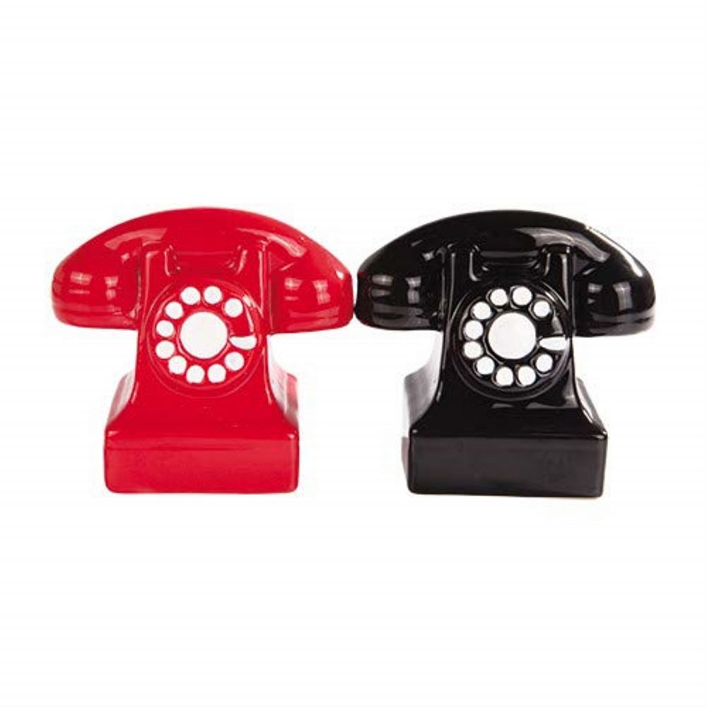 Red and Black Retro Phones Old Fashioned Attractives Magnetic Ceramic ...