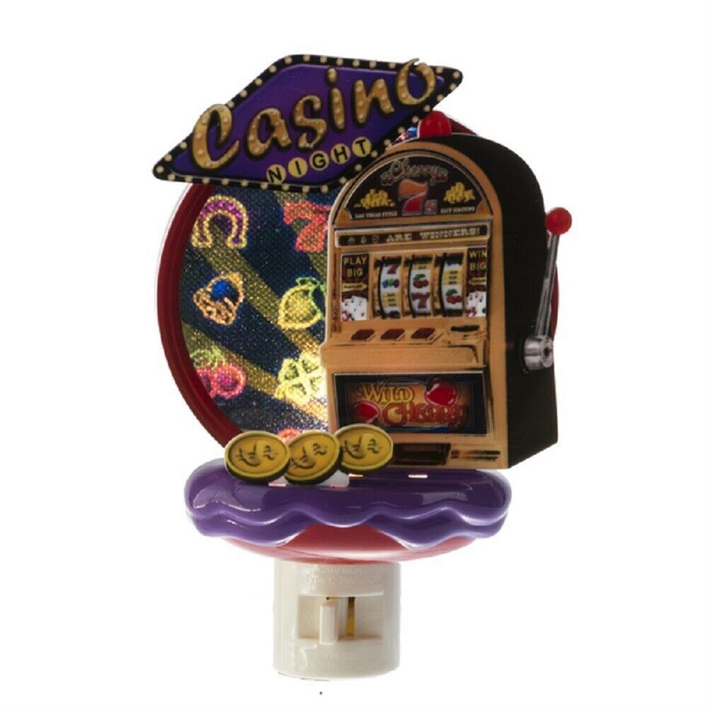 Casino Night Slot Machine Acrylic Plug In Night Light 6 x 5 inch