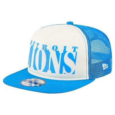 Men's New Era Cream/Blue Detroit Lions Cutout A-Frame 9FIFTY Snapback Hat