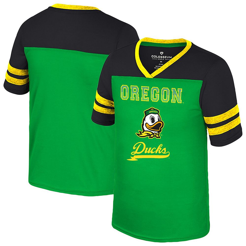 Girls Youth Colosseum Green Oregon Ducks Princess Bubblegum Bling T-Shirt