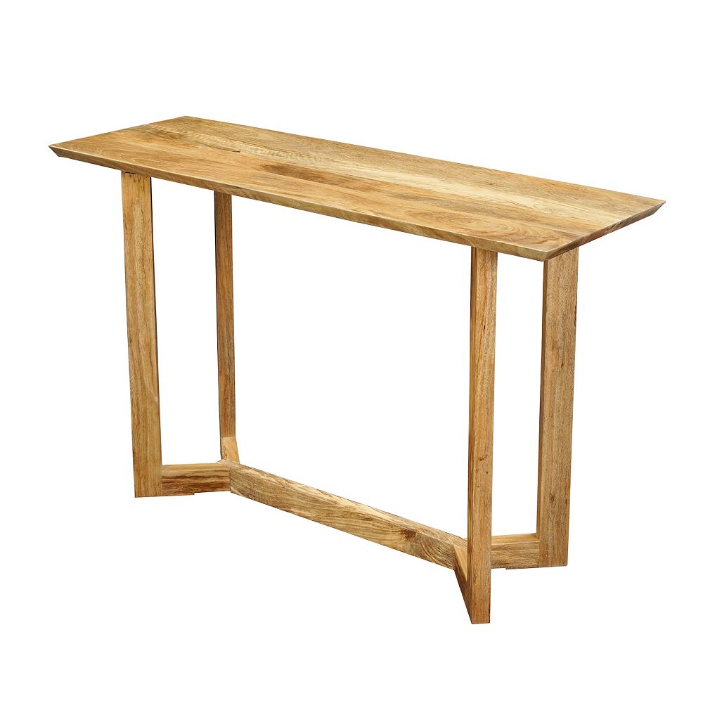 Nina Console Table, 48" Rectangular Top, Open Frame with Trestle Base ...