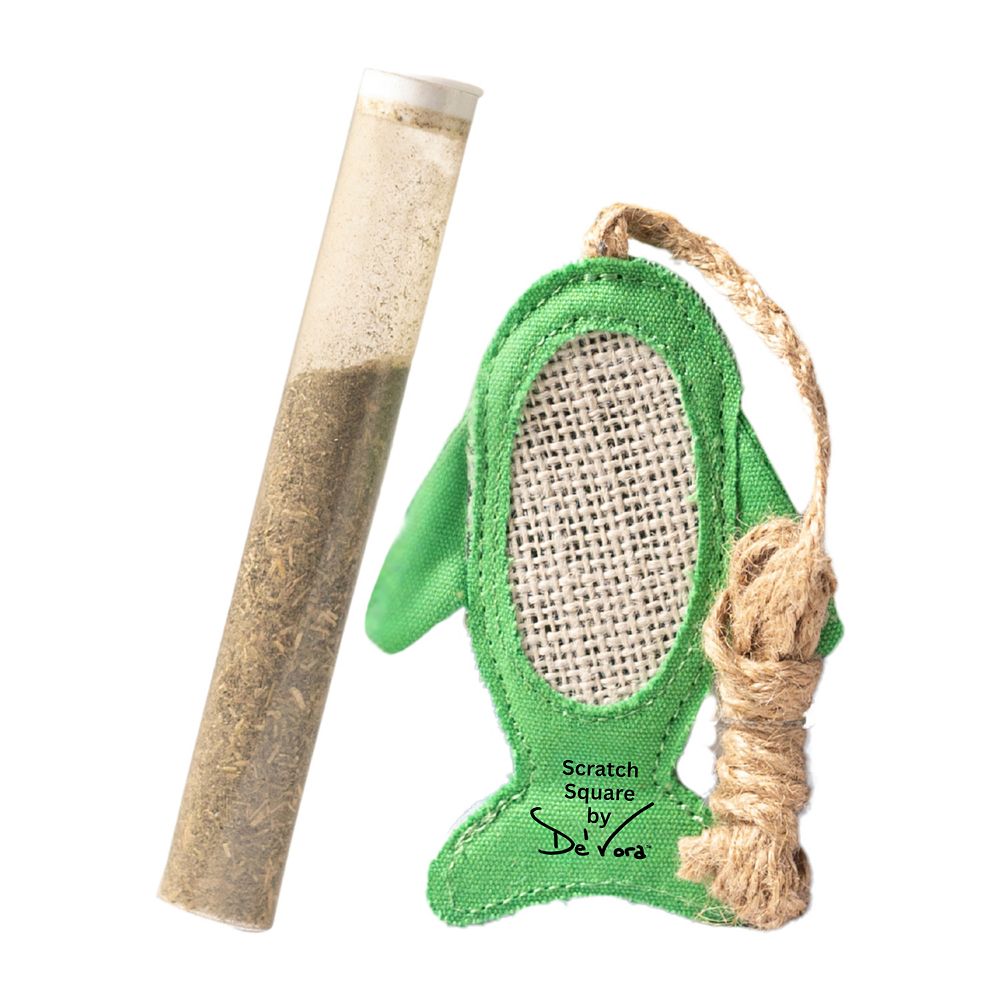 De' Vora Scratch Square Feline Cat Flying Fish Grooming Toy