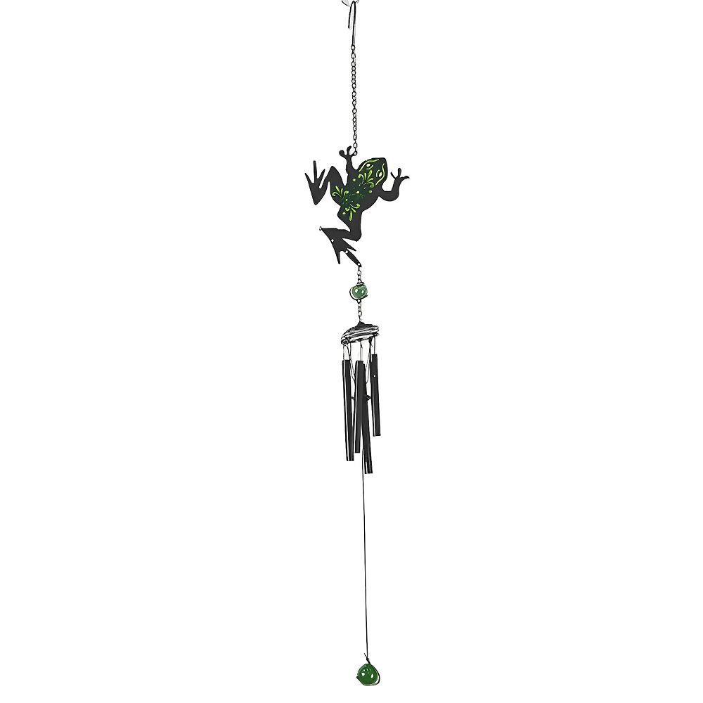 FC Design 27" Long Frog With Black Gem Wind Chime Decoration Garden and ...