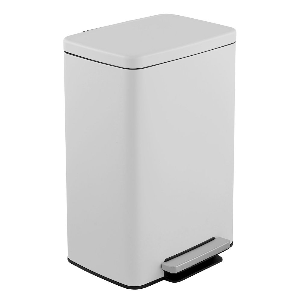 13 Gal./50 Liter Rectangular Stainless-Steel-Made Matt White Step-on ...