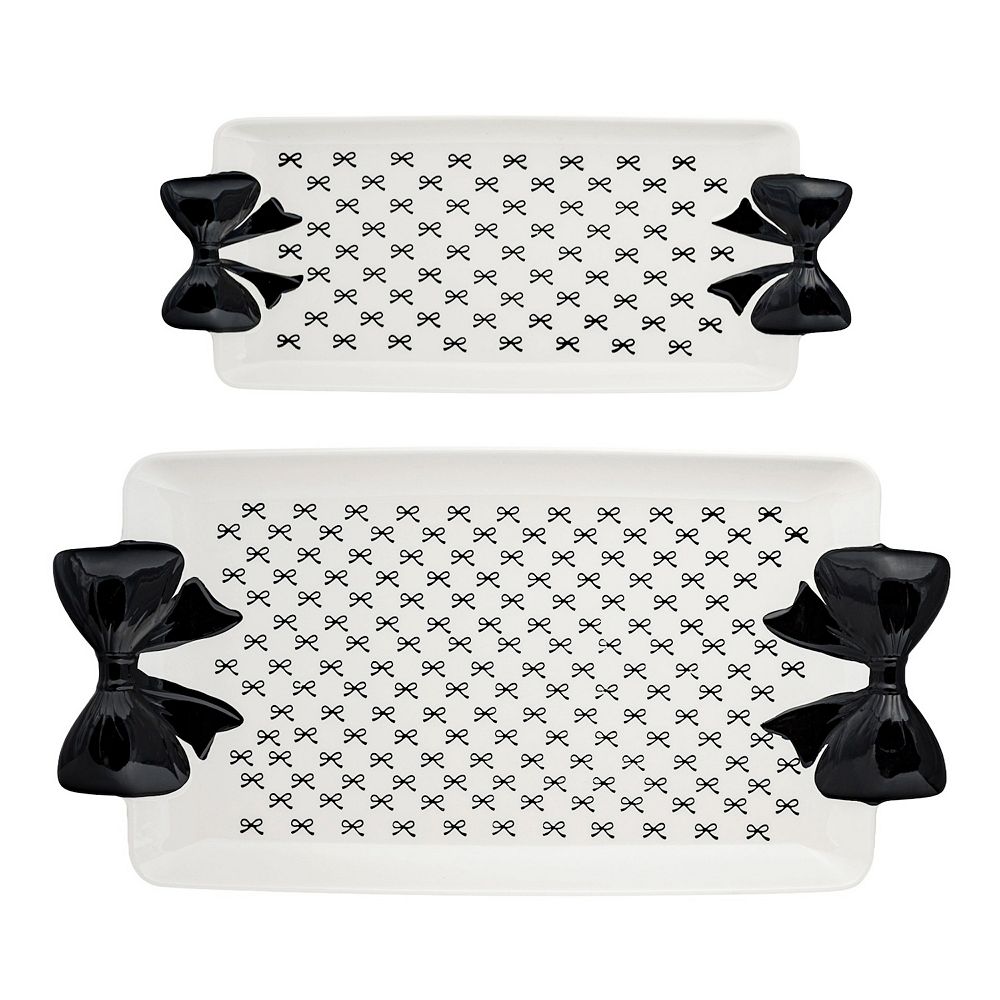 10 Strawberry Street 2-pc. Black Bow Serving Tray Set