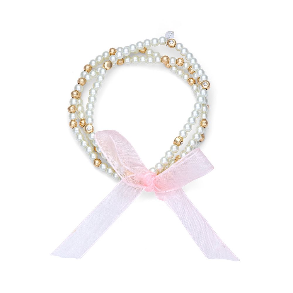 You're Invited 3-Piece Gold-Tone Simulated Pearl Bracelet Set