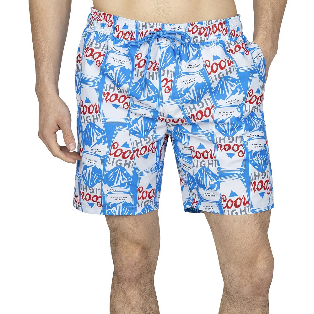 Men's Trinity Coast Coors Light Elastic Waist 7-Inch Swim Trunks