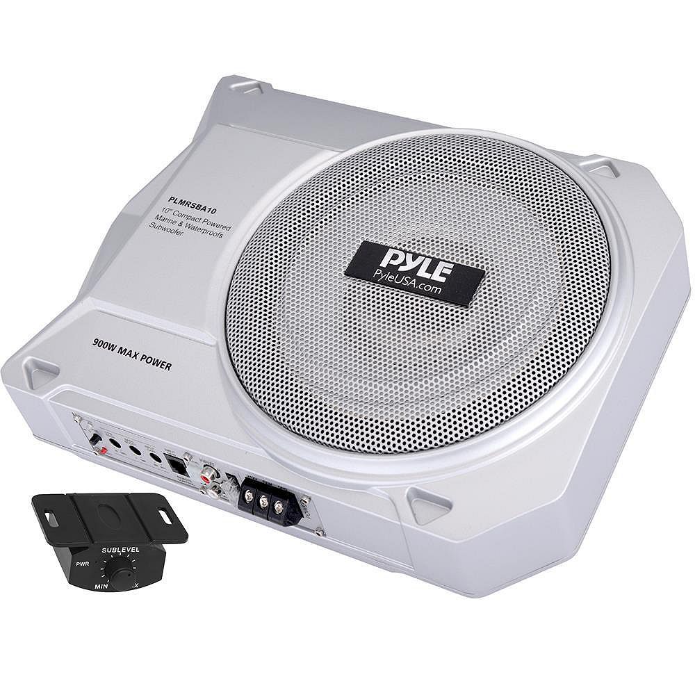 Pyle Marine Grade 10" Slim Active Subwoofer - Low-Profile Amplified ...