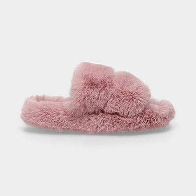 LC Lauren Conrad Riishi Two Band Women's Faux Fur Slide Slippers