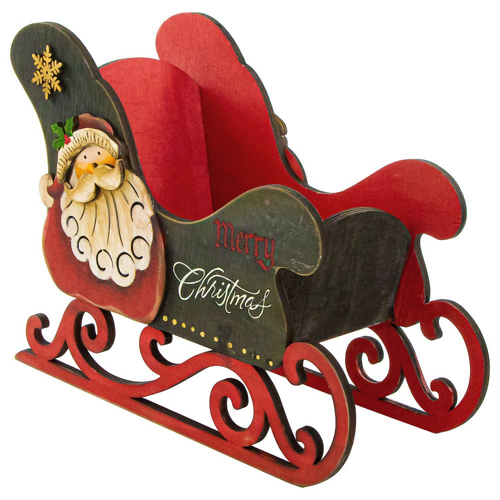Northlight Santa Claus "Merry Christmas" Sleigh Decoration 11.5-Inch ...