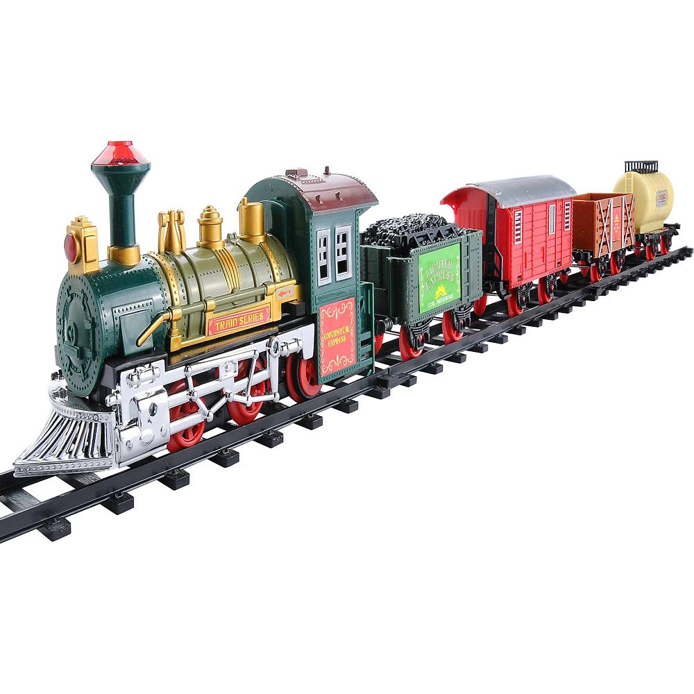 Northlight 16-Piece Battery Operated Lighted & Animated Train Set with ...
