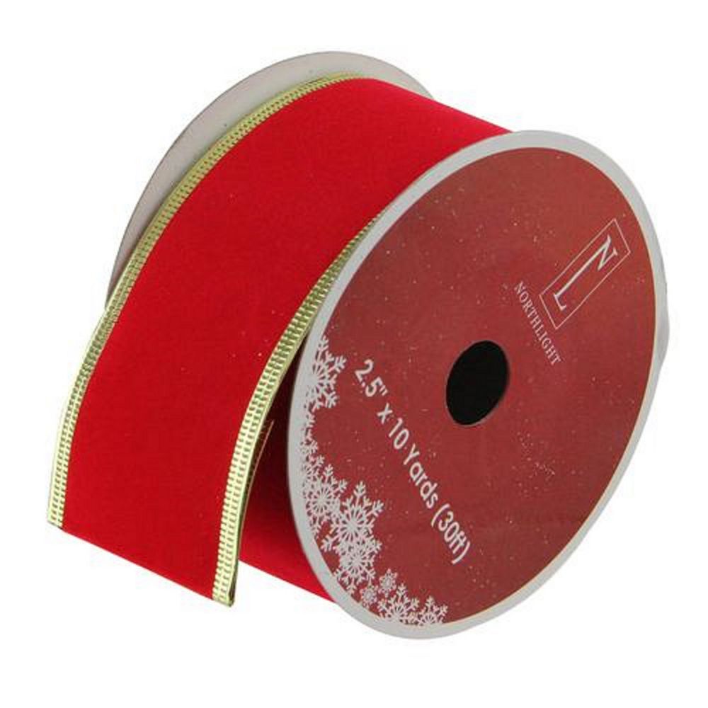 Northlight Solid Wired Christmas Craft Ribbon 2.5-Inch x 10-Yard Roll