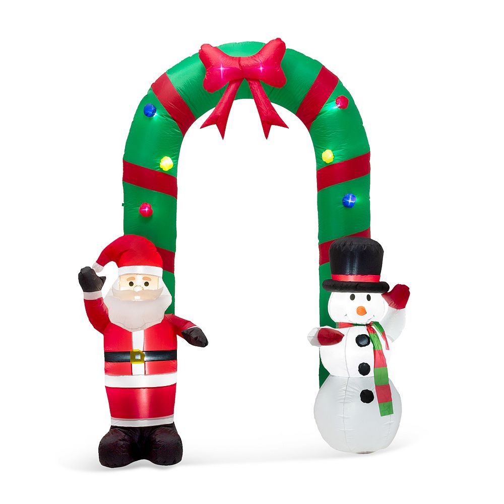 Glitzhome 8FT Inflatable Santa Snowman Gate Arch, Christmas Inflatable ...