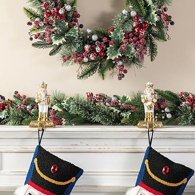 Glitzhome Set of 2 Nutcracker Stocking Holders, Christmas Resin ...