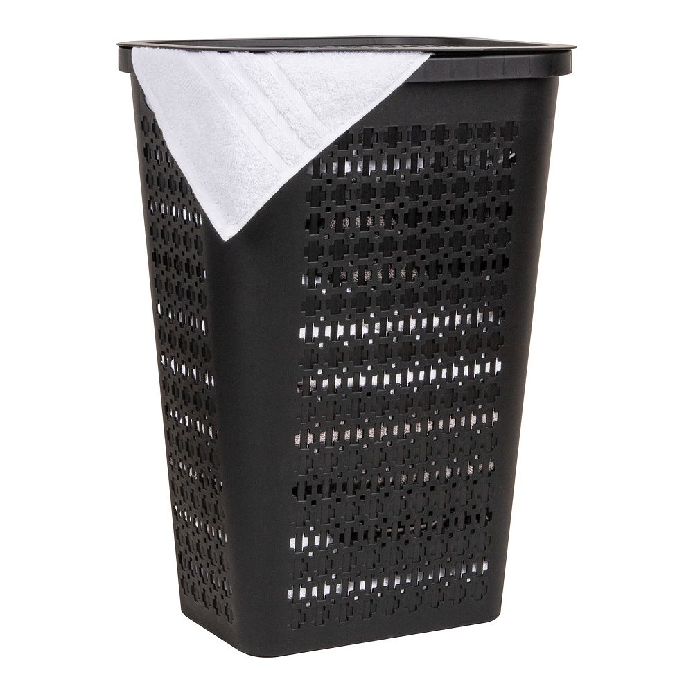 Mind Reader Ventilated Plastic Slim Tapered Laundry Hamper with Lid