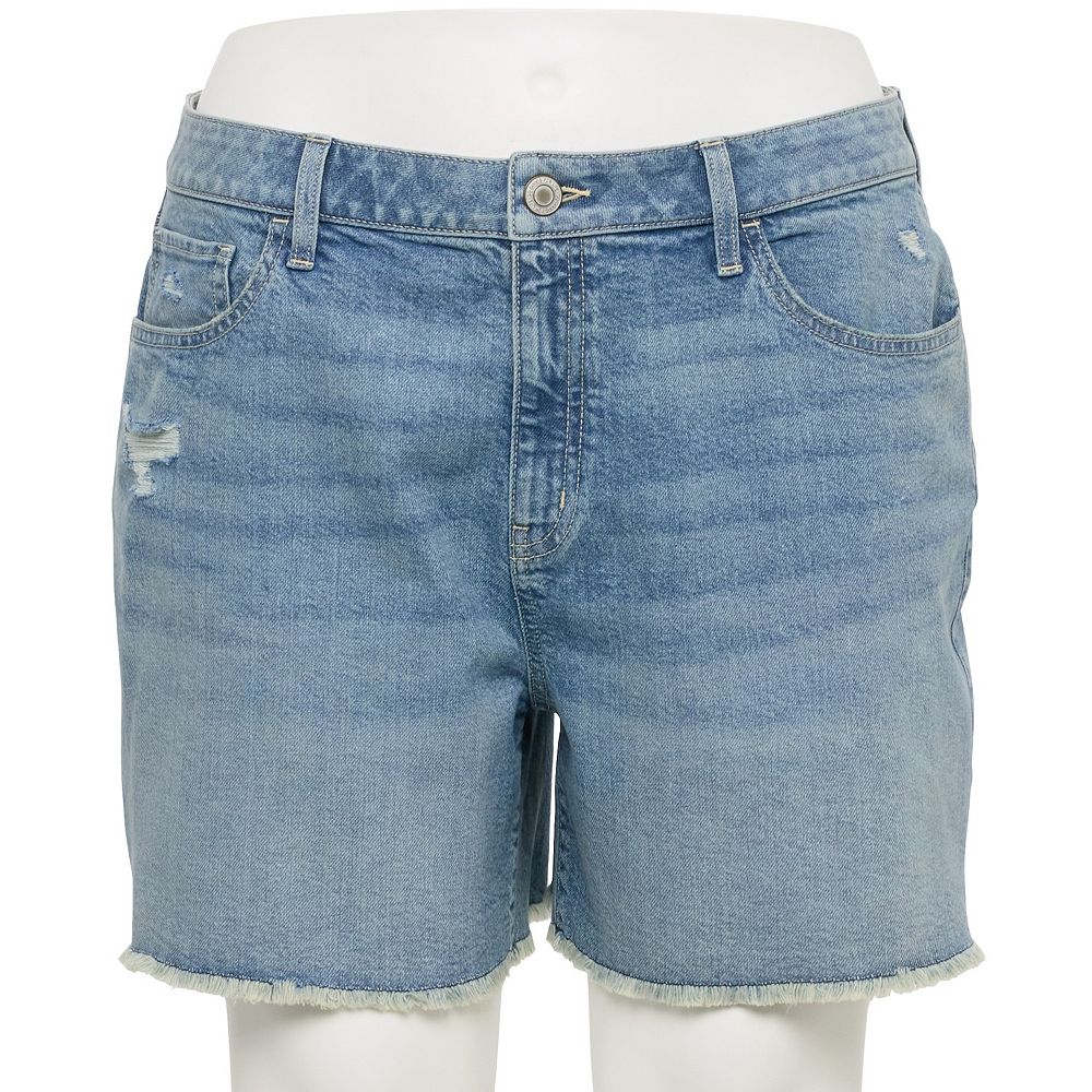 Juniors' Plus Size SO® High-Rise 90s Loose Fit Jean Shorts - Size 24