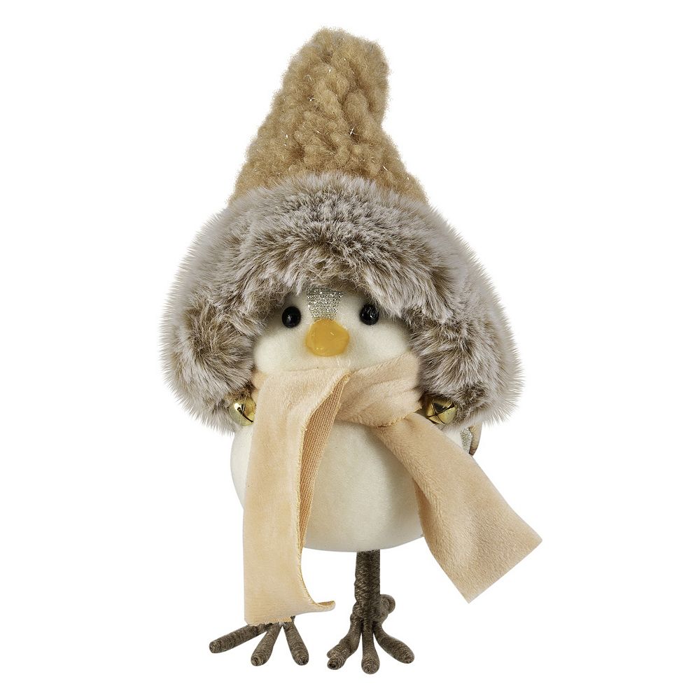 Northlight 7.5-inch Faux Fur & Plaid Plush Standing Bird Floor Decor