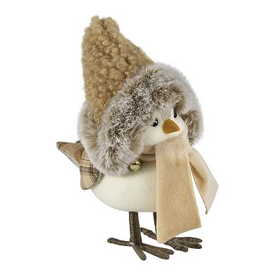 Northlight 7.5-inch Faux Fur & Plaid Plush Standing Bird Floor Decor