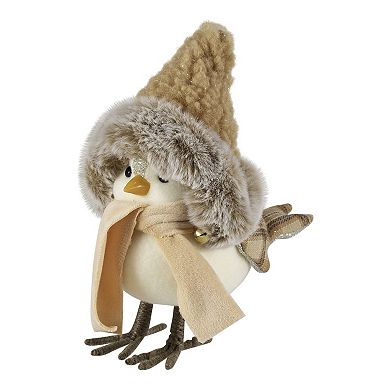 Northlight 7.5-inch Faux Fur & Plaid Plush Standing Bird Floor Decor
