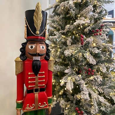 37 Inch Christmas Nutcracker Red/Green with Dark Skin