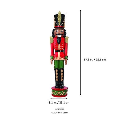 37 Inch Christmas Nutcracker Red/Green with Dark Skin