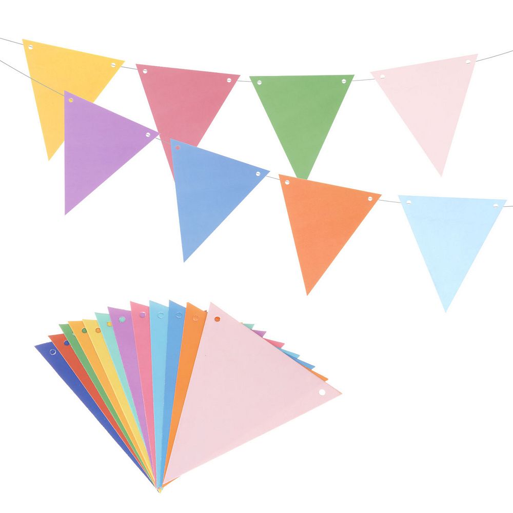 16 Ft Pennant Banner Flags String Card Stock Triangle Hanging Triangle ...