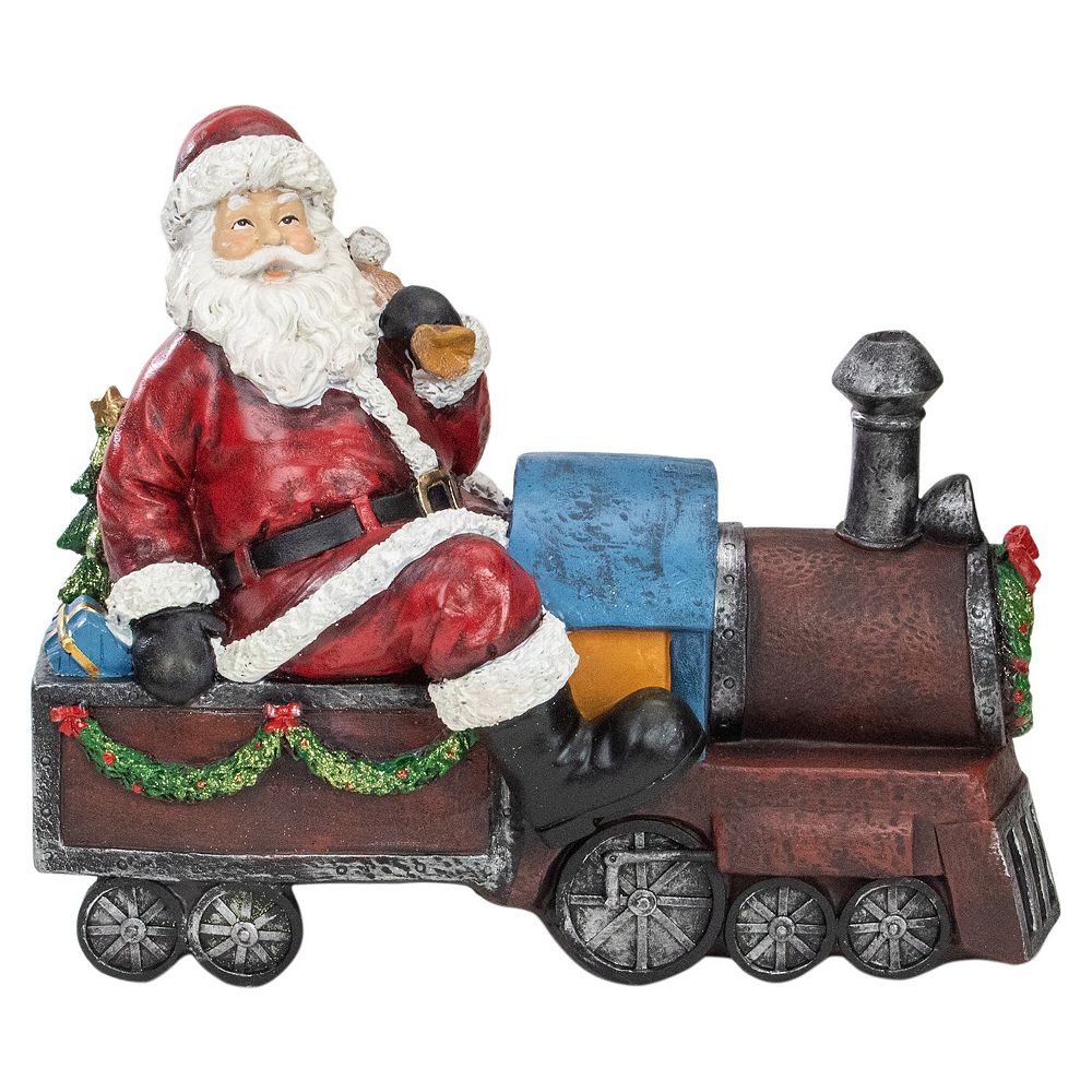 Northlight Santa on a Train Christmas Decoration 14-Inch Table Decor