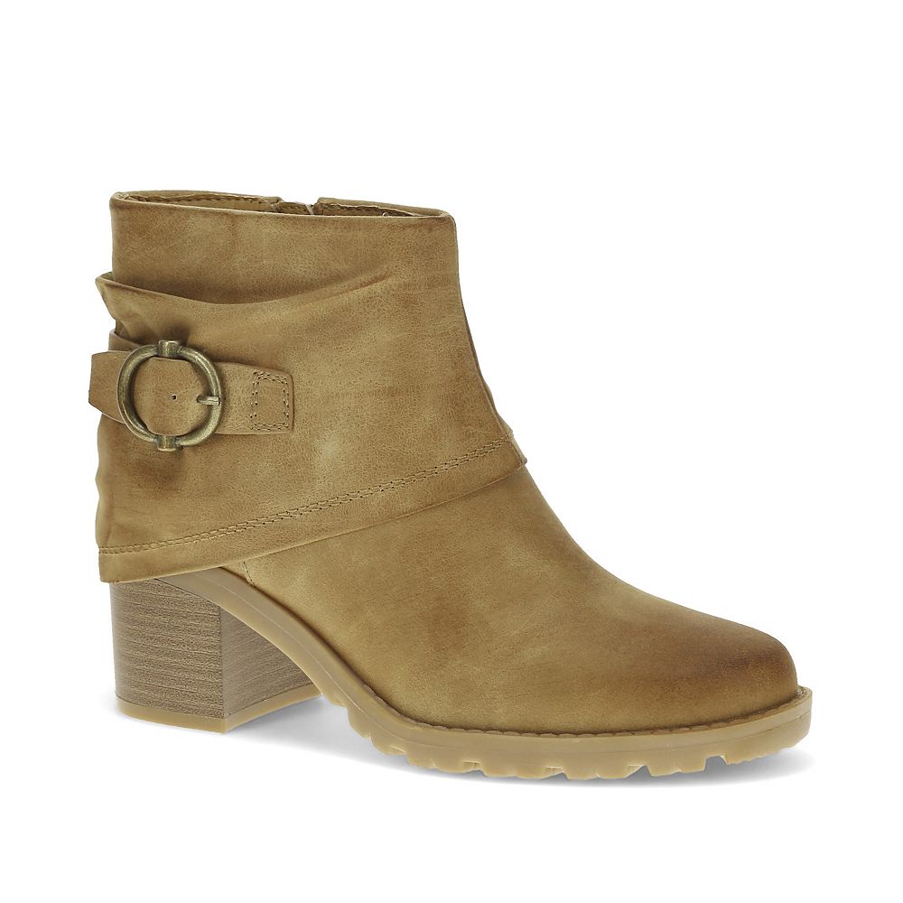 Baretraps Deborah Women's Block Heel Ankle Boots with Buckle Accent