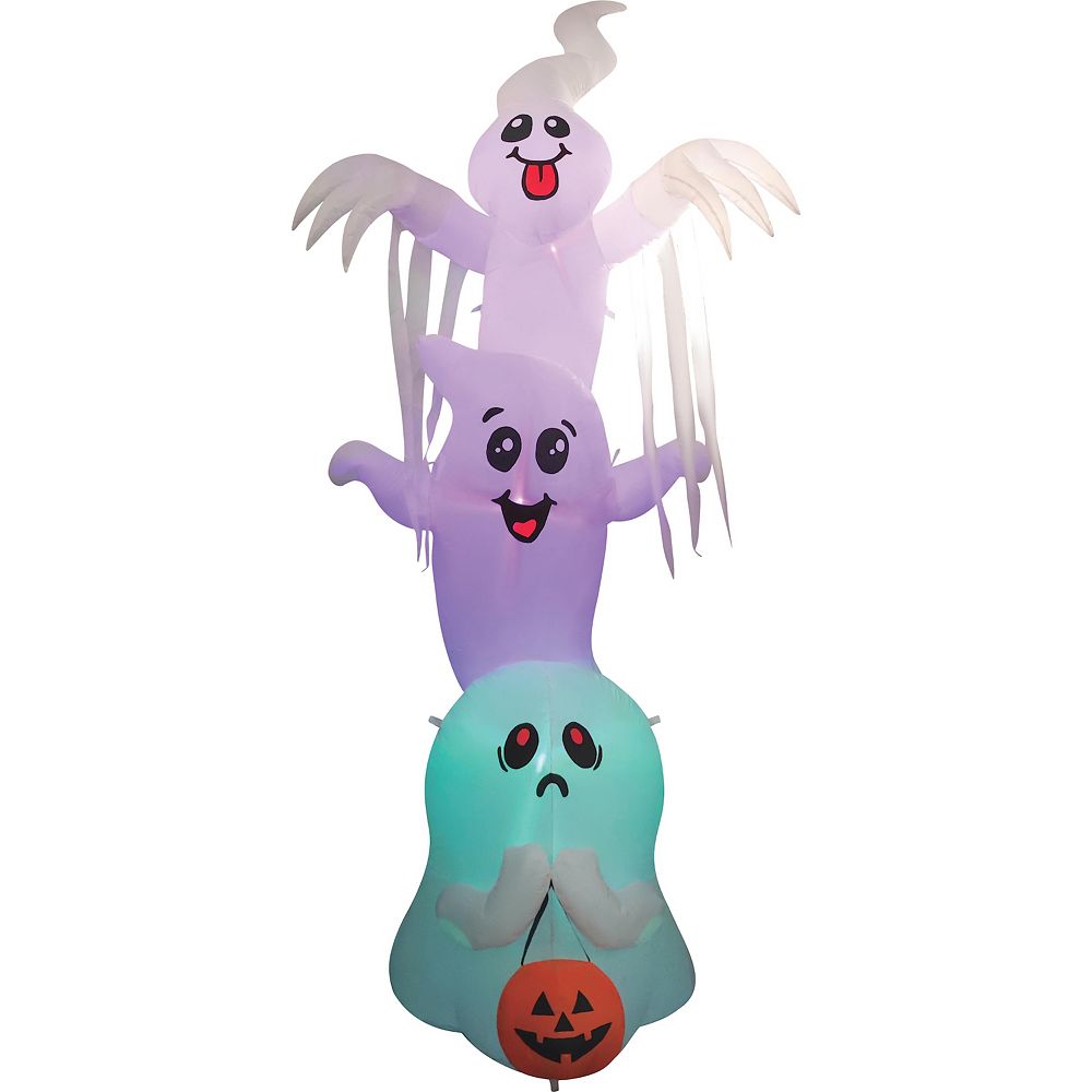 GOOSH 9.8 FT High Halloween Inflatable Overlap Ghost with Built-in LEDs ...