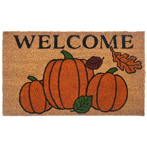 Kate Aurora Fall Autumn Foliage & Pumpkins Bristled Outdoor All Season ...