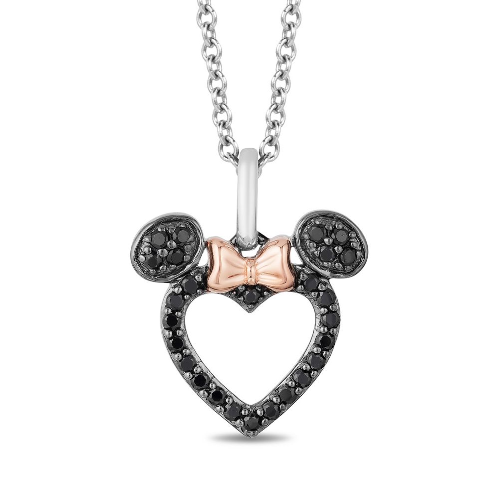 Disney's Minnie Mouse 10k Rose Gold Over Silver 1/5 Carat T.W. Diamond ...