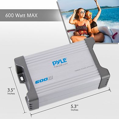 Pyle 2-Channel Waterproof Rated Marine Amplifier - Compact Audio ...