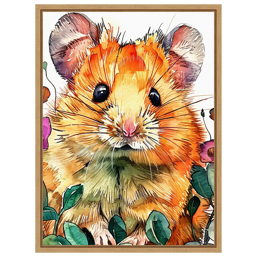 Hamster by Justyna Jaszke Framed Canvas Wall Art Print