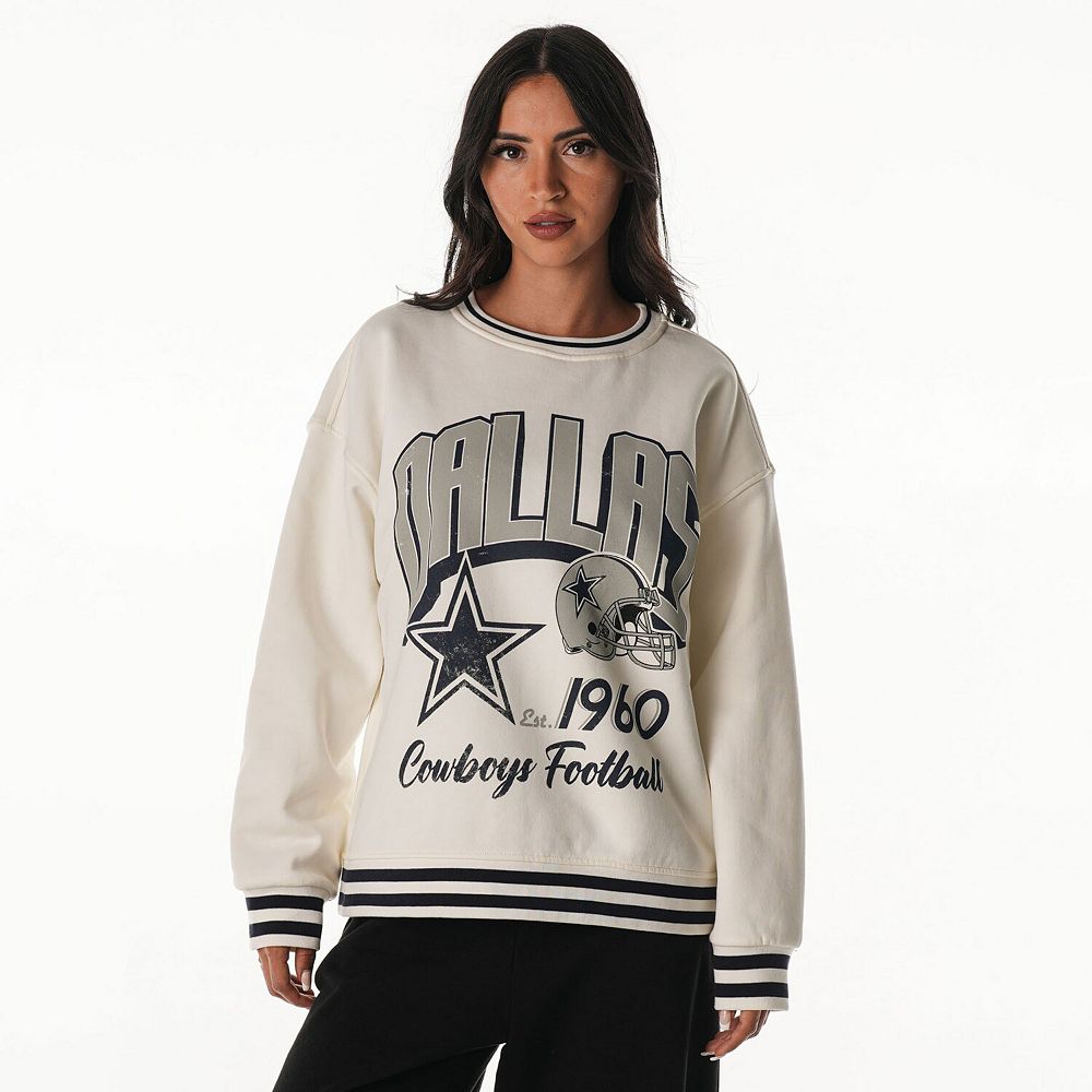 Women's The Wild Collective Cream Dallas Cowboys Oversized Vintage ...