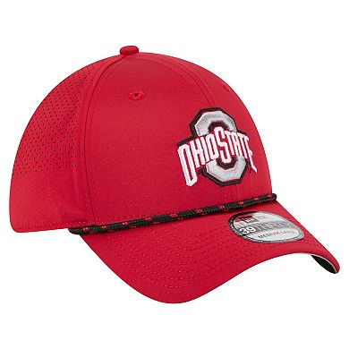 Men's New Era Scarlet Ohio State Buckeyes Rope 39THIRTY Flex Hat
