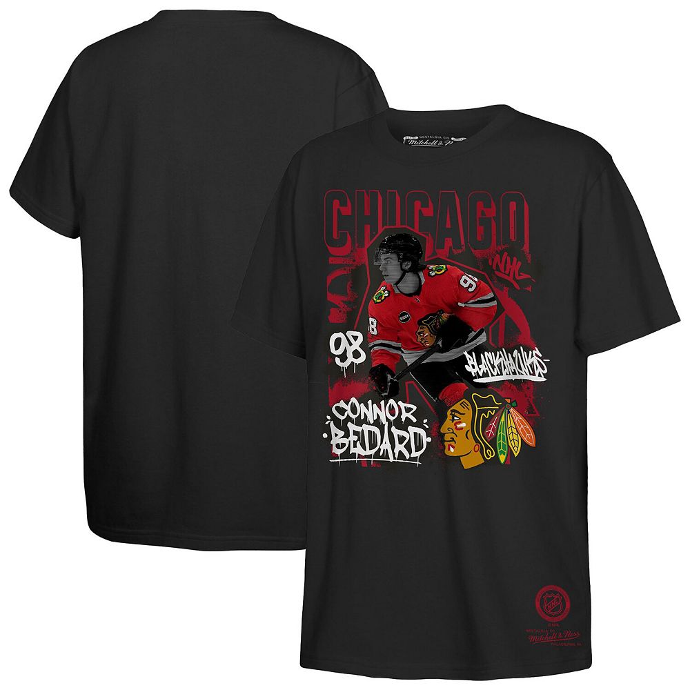 Youth Mitchell & Ness Connor Bedard Black Chicago Blackhawks Photo Reel ...