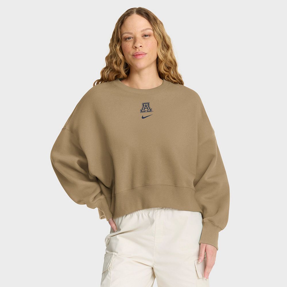 Women's Nike Tan Arizona Wildcats Oversized Phoenix 2-Hit Pullover ...