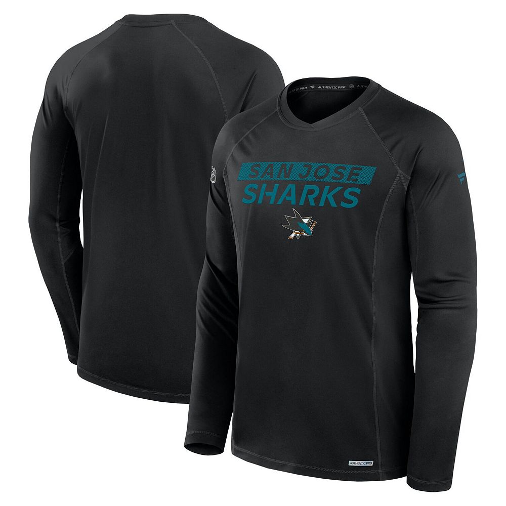 Men's Fanatics Black San Jose Sharks Authentic Pro Rink Tech Raglan ...