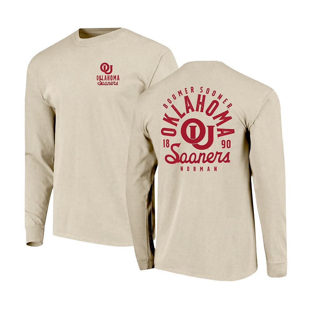 Men's Natural Oklahoma Sooners Comfort Colors Mascot Overlay Long ...
