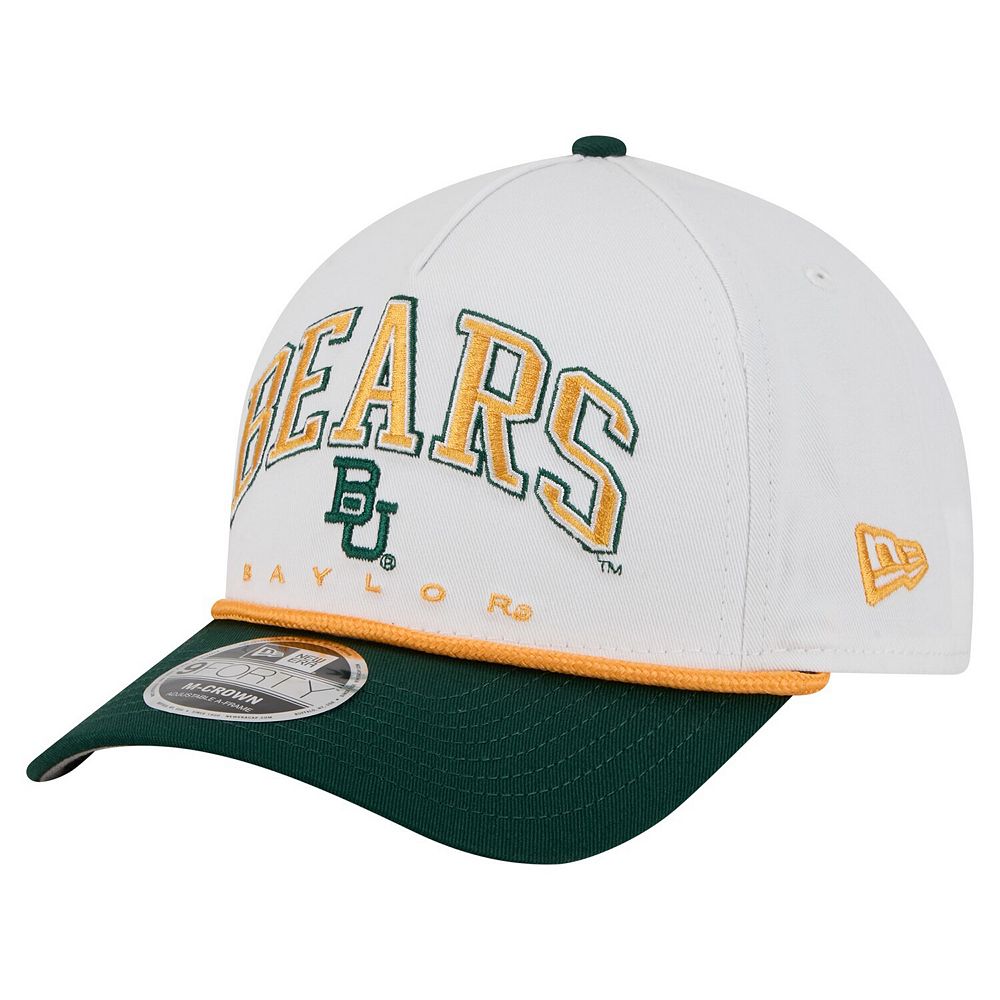 Men's New Era White/Green Baylor Bears Arch Two-Tone Rope 9FORTY A ...