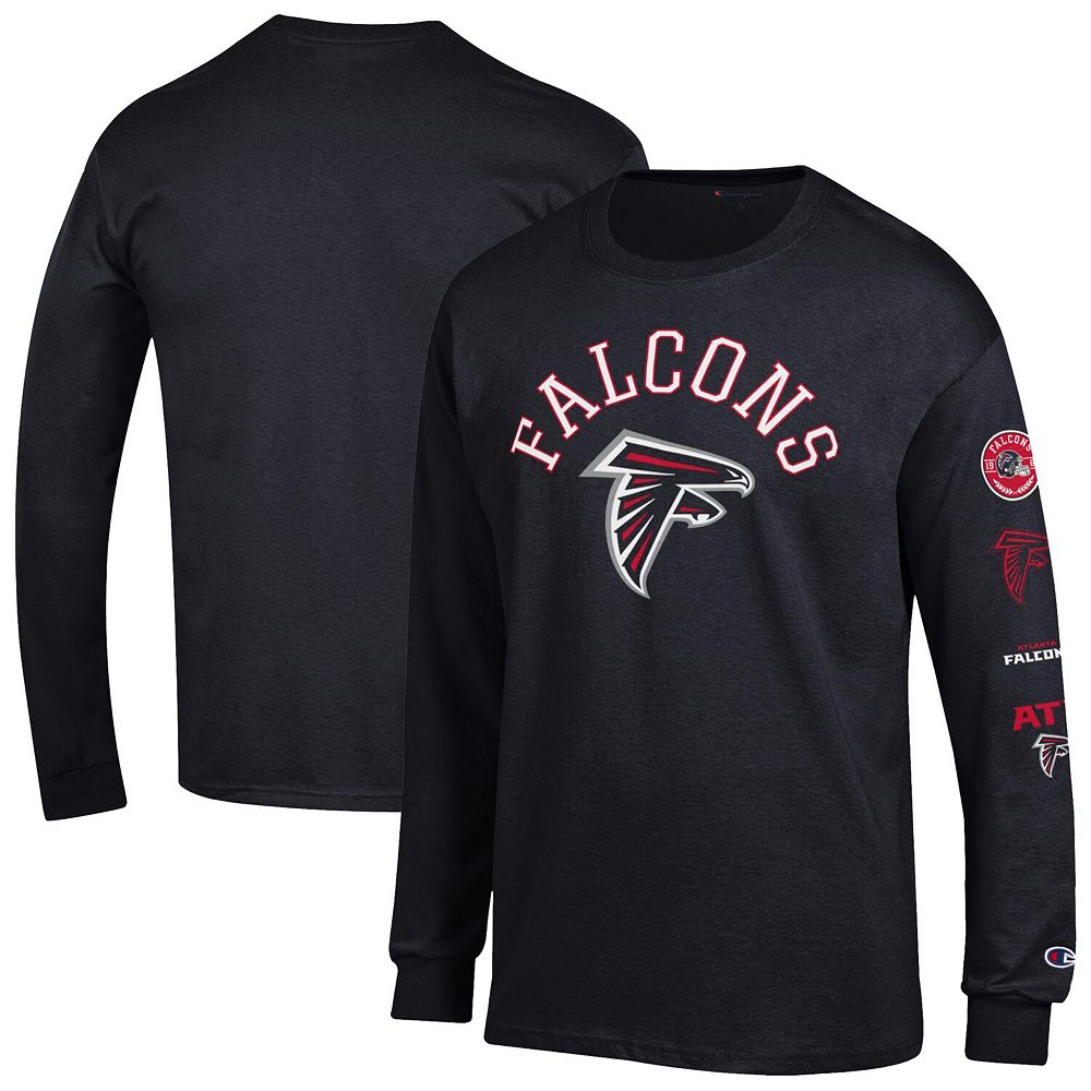 Men's Champion Black Atlanta Falcons Seal Long Sleeve T-Shirt