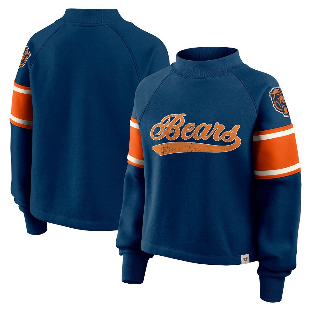 Women's Fanatics Navy Chicago Bears Oversized Hometown Toss Sweep Mock ...