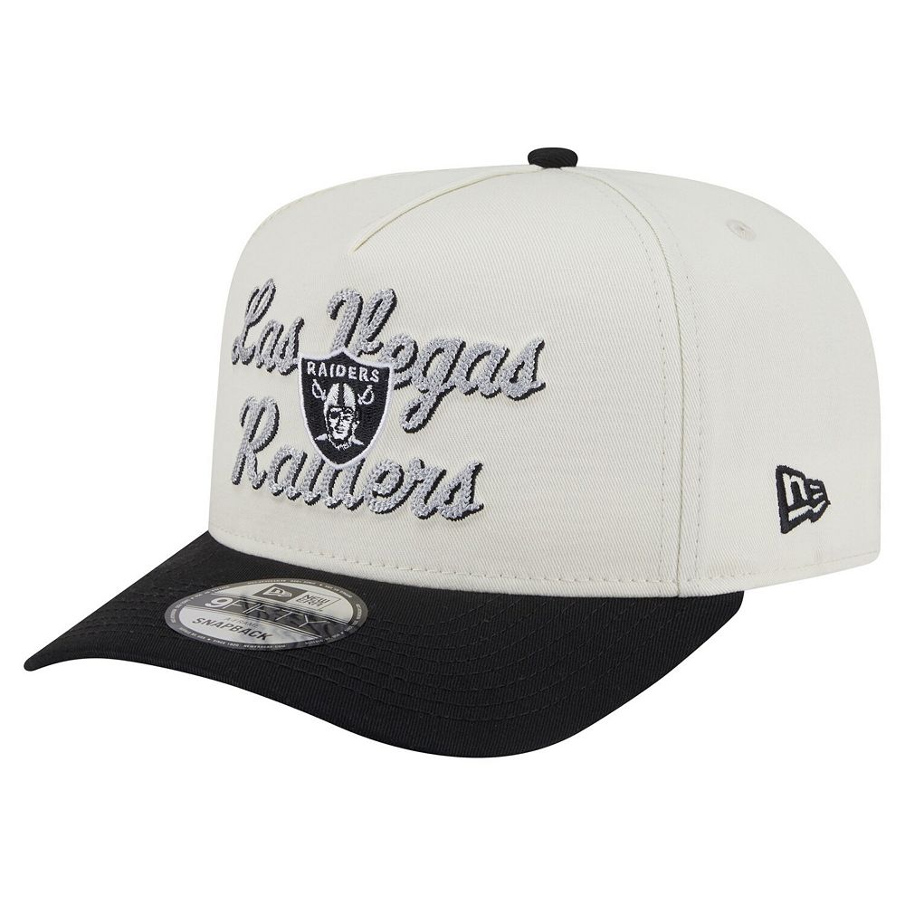 Men's New Era Cream/Black Las Vegas Raiders Chainstitch A-Frame 9FIFTY ...