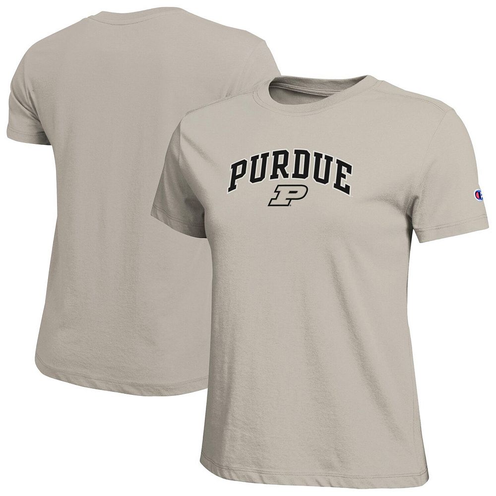 Women's Champion Khaki Purdue Boilermakers Arched Over Logo T-Shirt