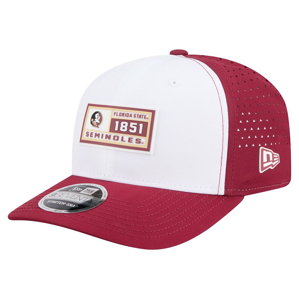 Men's New Era White/Garnet Florida State Seminoles Perforated Patched ...