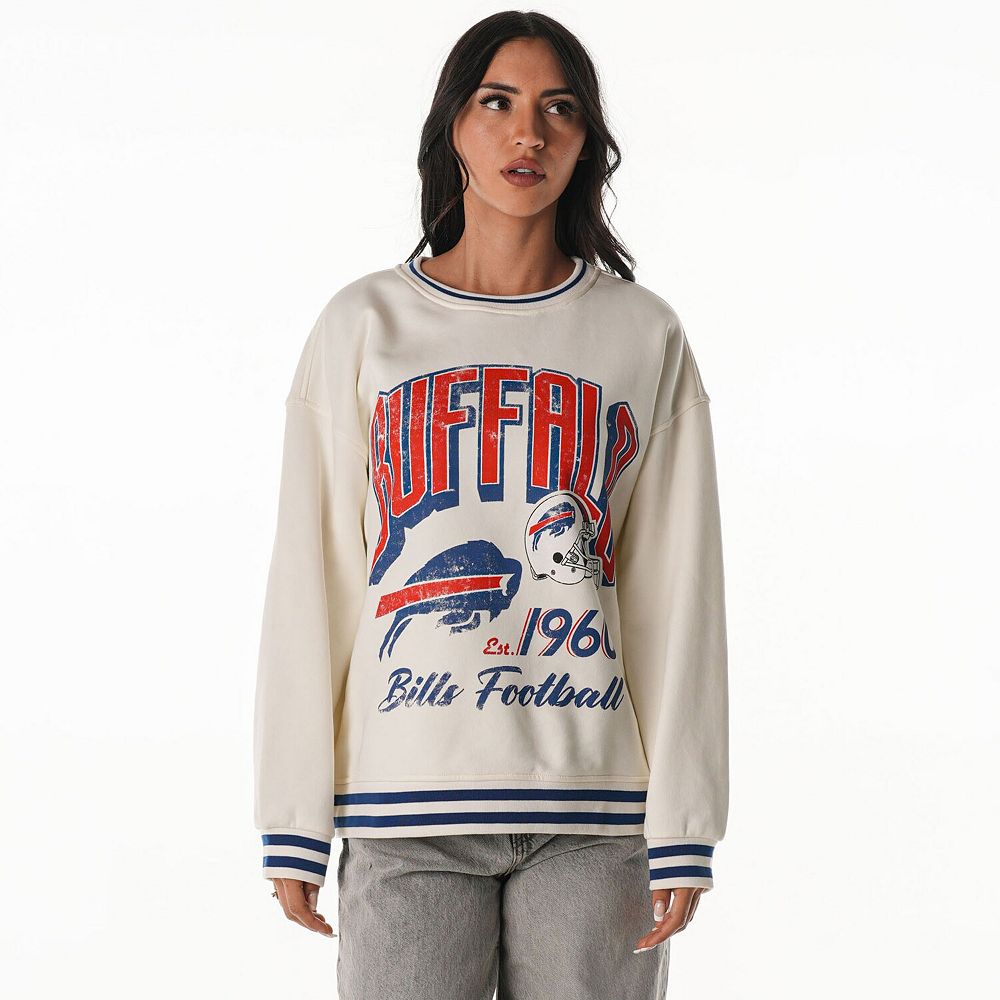 Women's The Wild Collective Cream Buffalo Bills Oversized Vintage ...